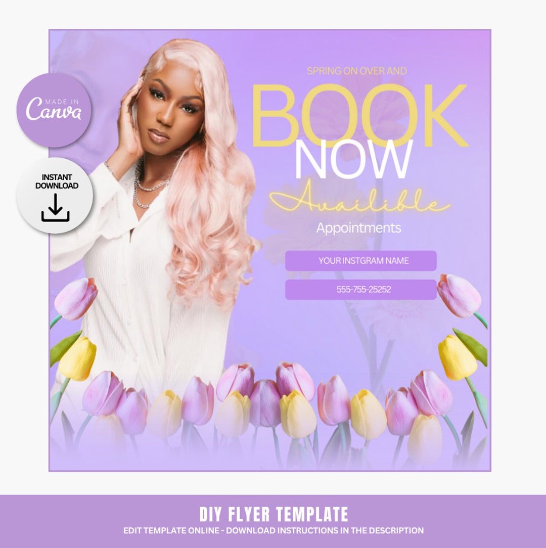 Spring Appointment Flyer, Book Now Flyer, March Booking Flyer, March ...