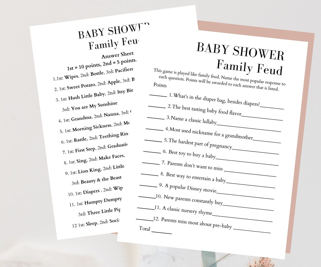 Baby Family Feud | Guess Popular Baby Things | Baby Shower Games ...