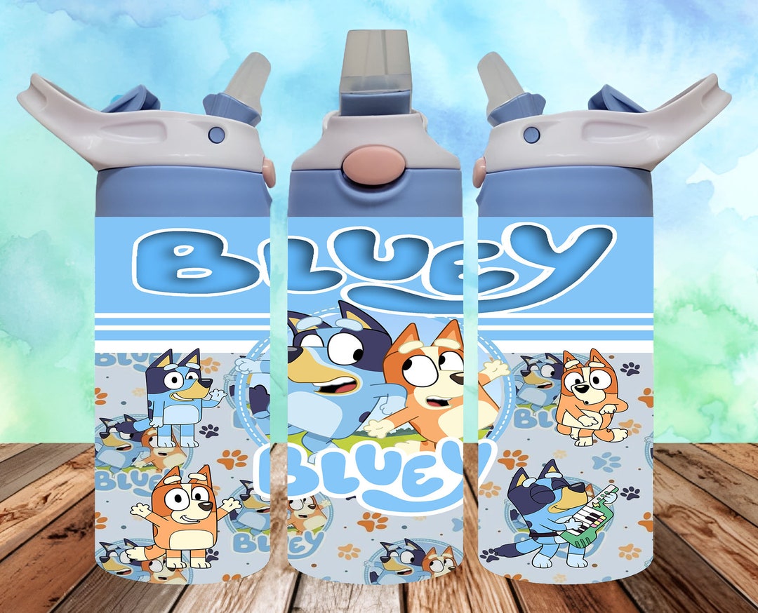 Bluey 12oz Sippy Cup, Kids Cartoon Png, Blue Dog Tumbler Wrap, Blue Dog ...