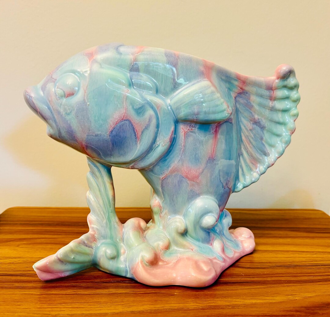 Rare Vintage Royal Haeger Koi Fish Vase - Mid Century Ceramic Planter ...