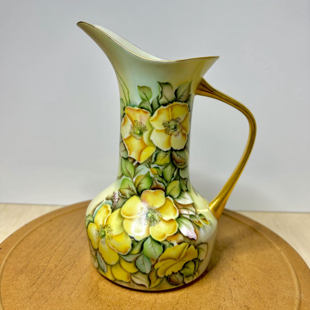 Vintage Paul Mccobb Pitcher – Hand-painted Floral Contempri China Ewer ...