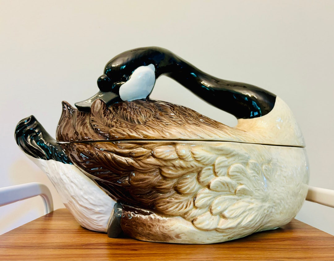Huge Ceramic Goose Cookie Jar - Vintage Kitschy Bird Decor Treats ...