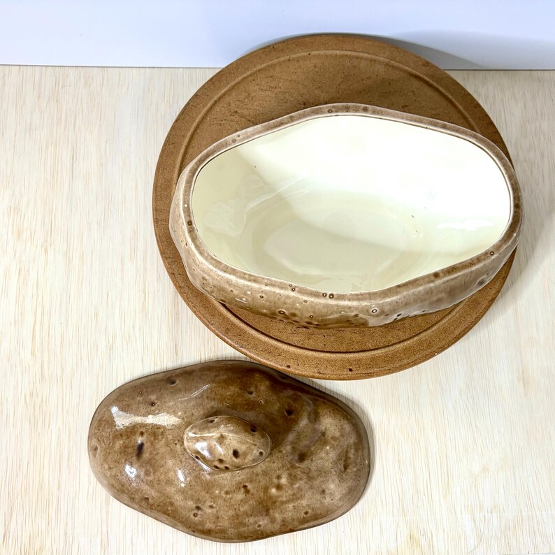 Vintage Studio Pottery Potato Casserole Dish | Lidded Stoneware Baked ...