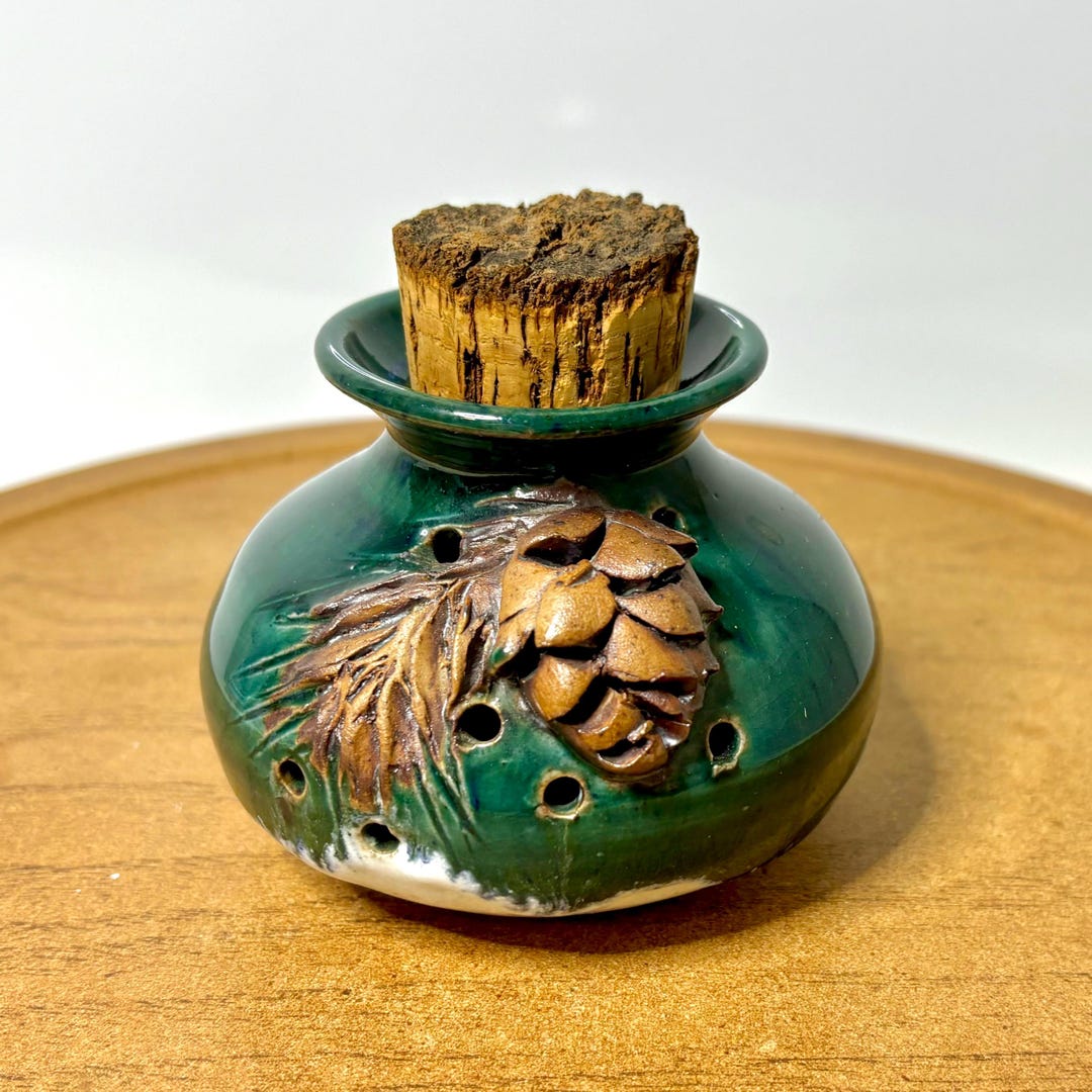 Vintage Durango Pottery Aromatherapy Jar – Handcrafted Pinecone ...