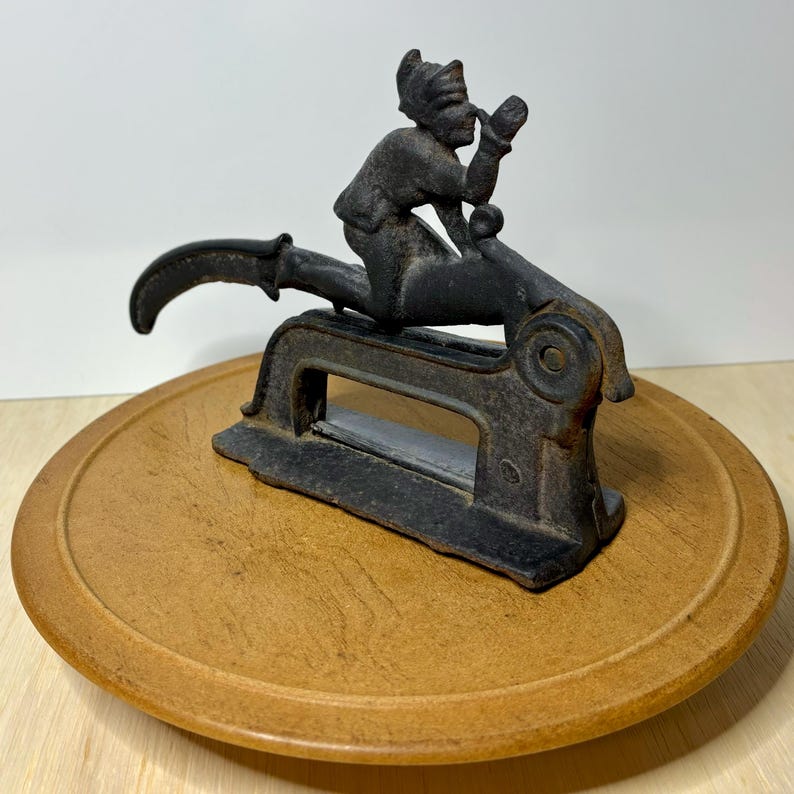 Antique Brighton No 3 Tobacco Cutter: Figural Elf Jester Cast Iron ...