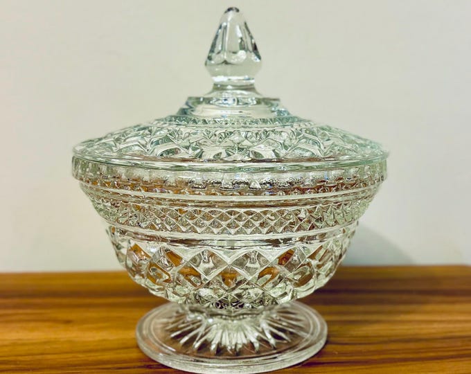 Vintage Anchor Hocking Wexford Diamond Point Glassware Set: Large ...