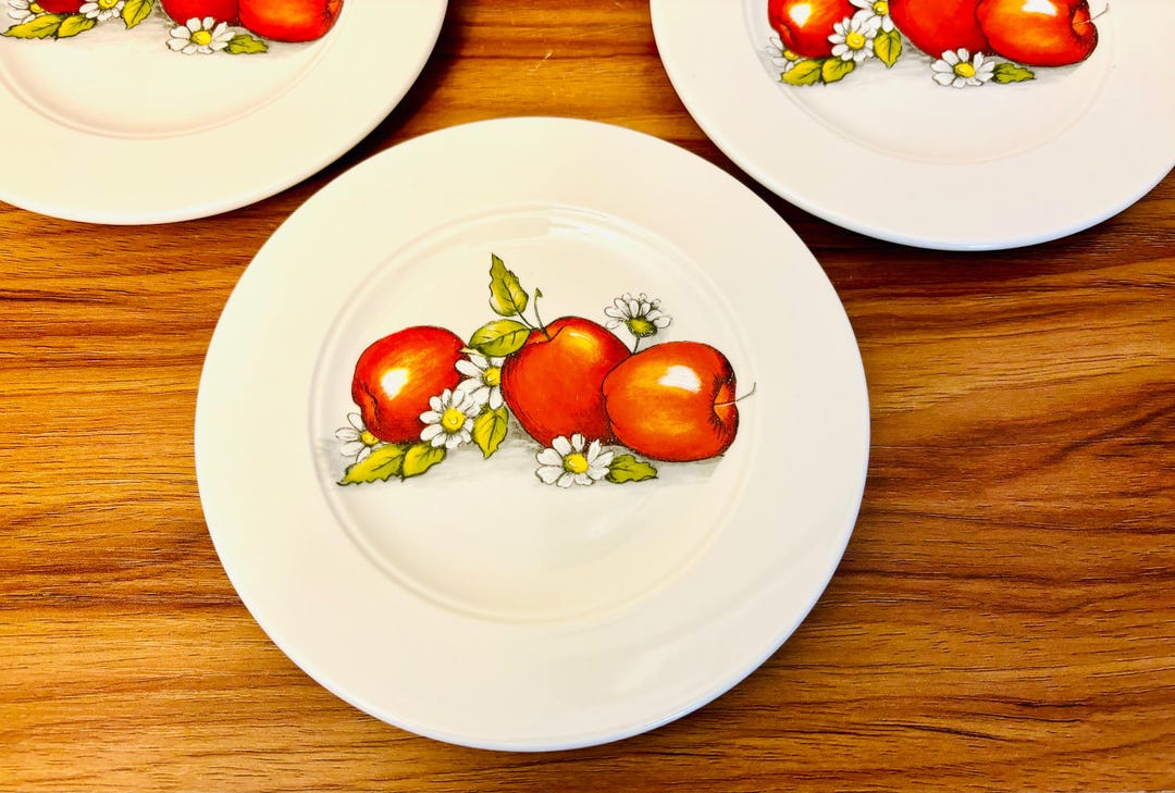 Vintage Homer Laughlin Apple Blossom Dessert Plates - Set of 3 ...
