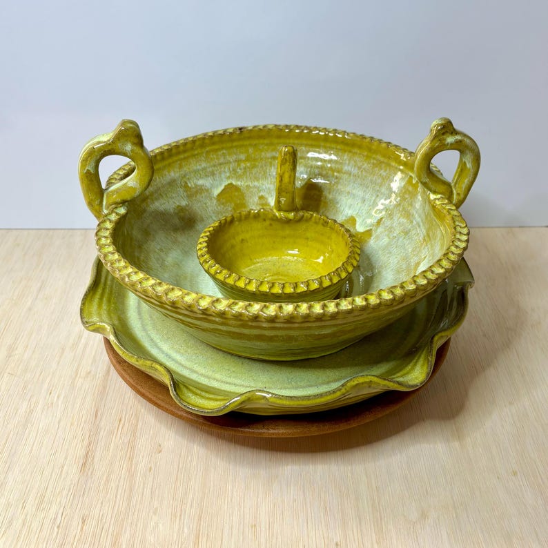 Hand-thrown Stoneware Pottery Set – Signed Huey & Anne Wheeler ...