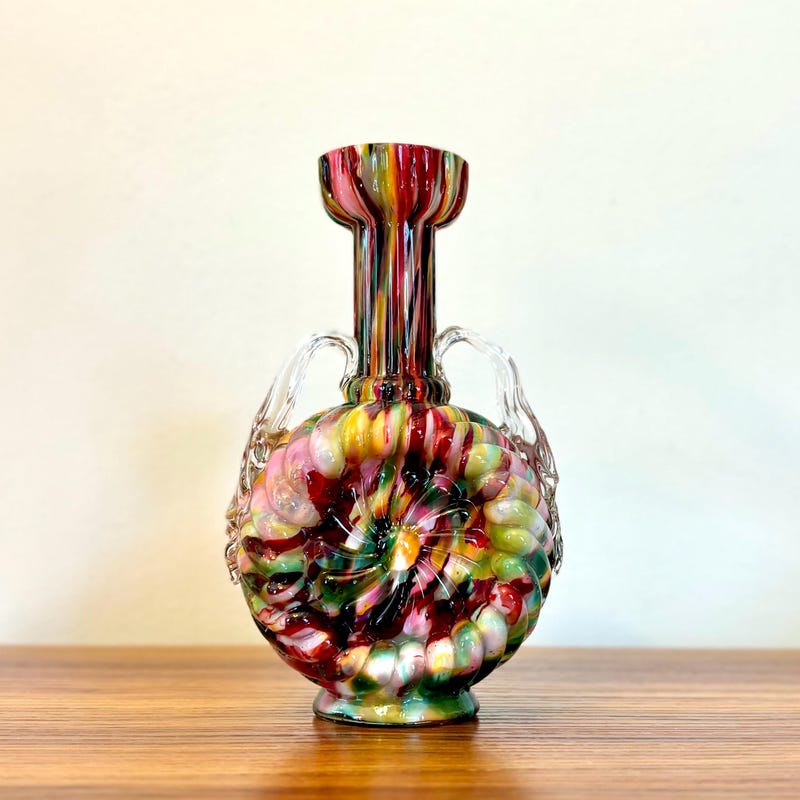 Spatter Glass Vase - Etsy