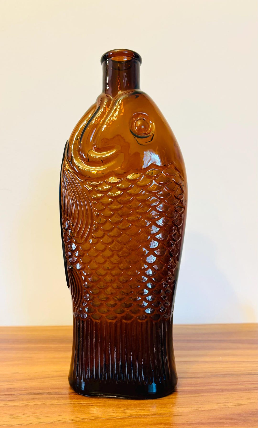 Vintage Amber Fish-shaped Medicine Bottle - Fairmont Glass Maritime ...