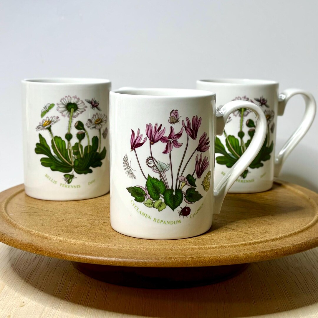 Portmeirion Botanic Garden Mug Set • Vintage Floral Coffee Cups - Etsy