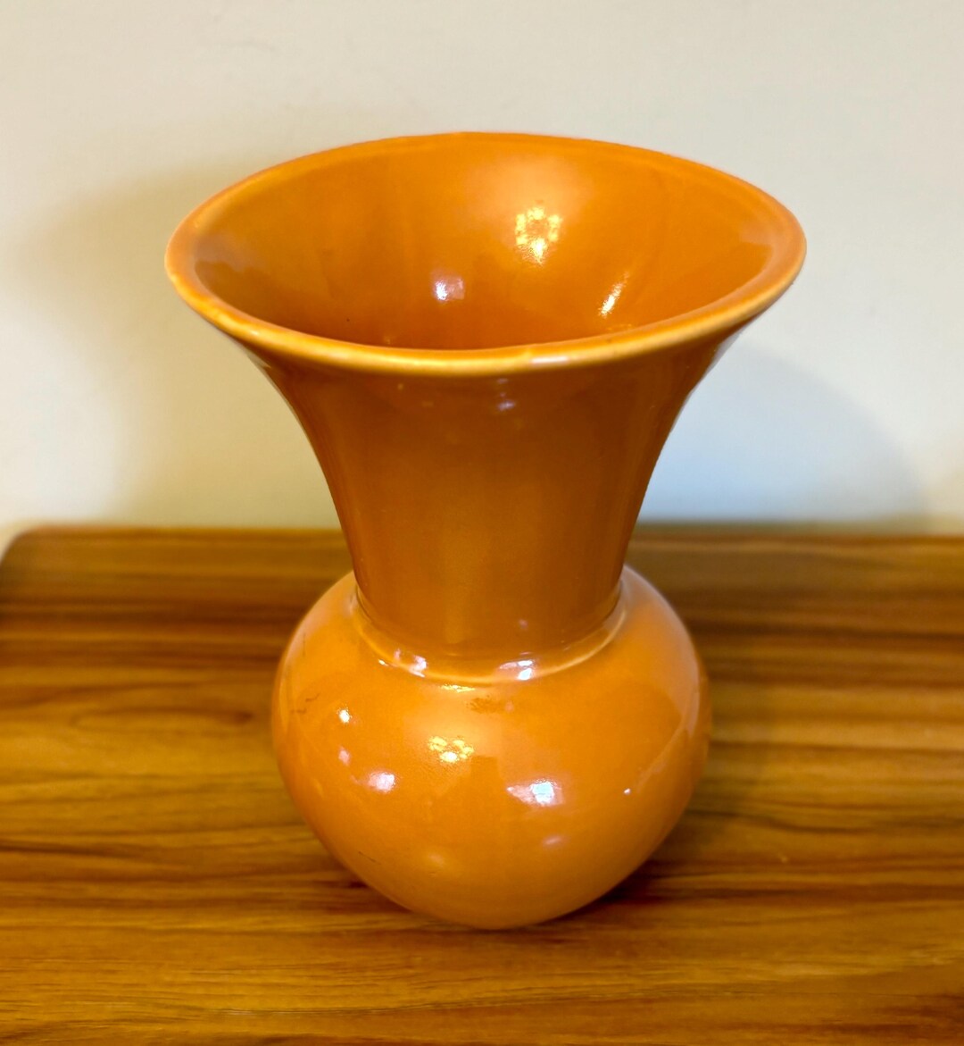 Vintage Mid-century Modern Burnt Orange Pottery Vase Planter - Usa-made Americana Decor - Etsy