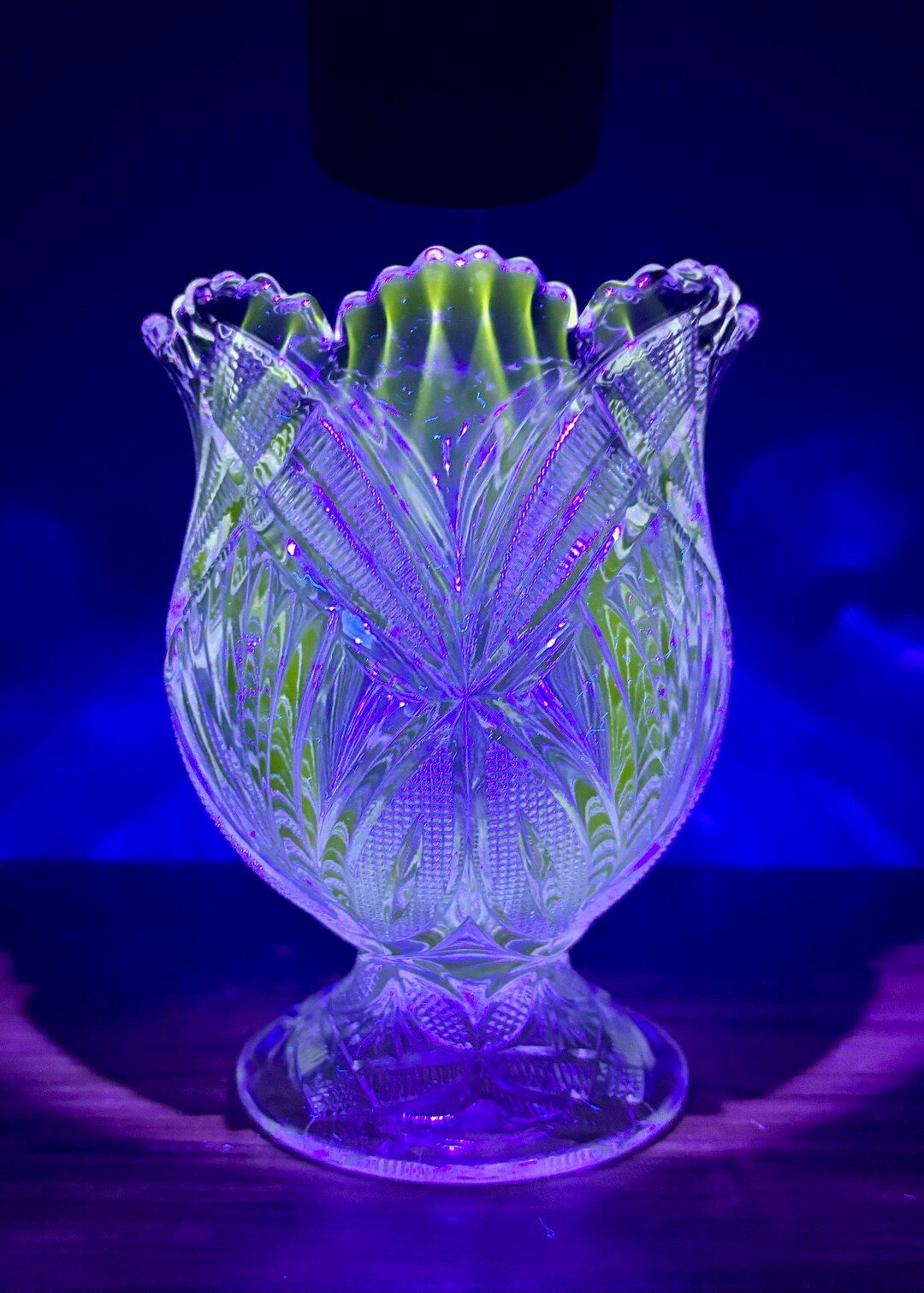 Vintage 1880s EAPG Bryce Higbee Pressed Glass Scalloped Sugar Cup UV ...