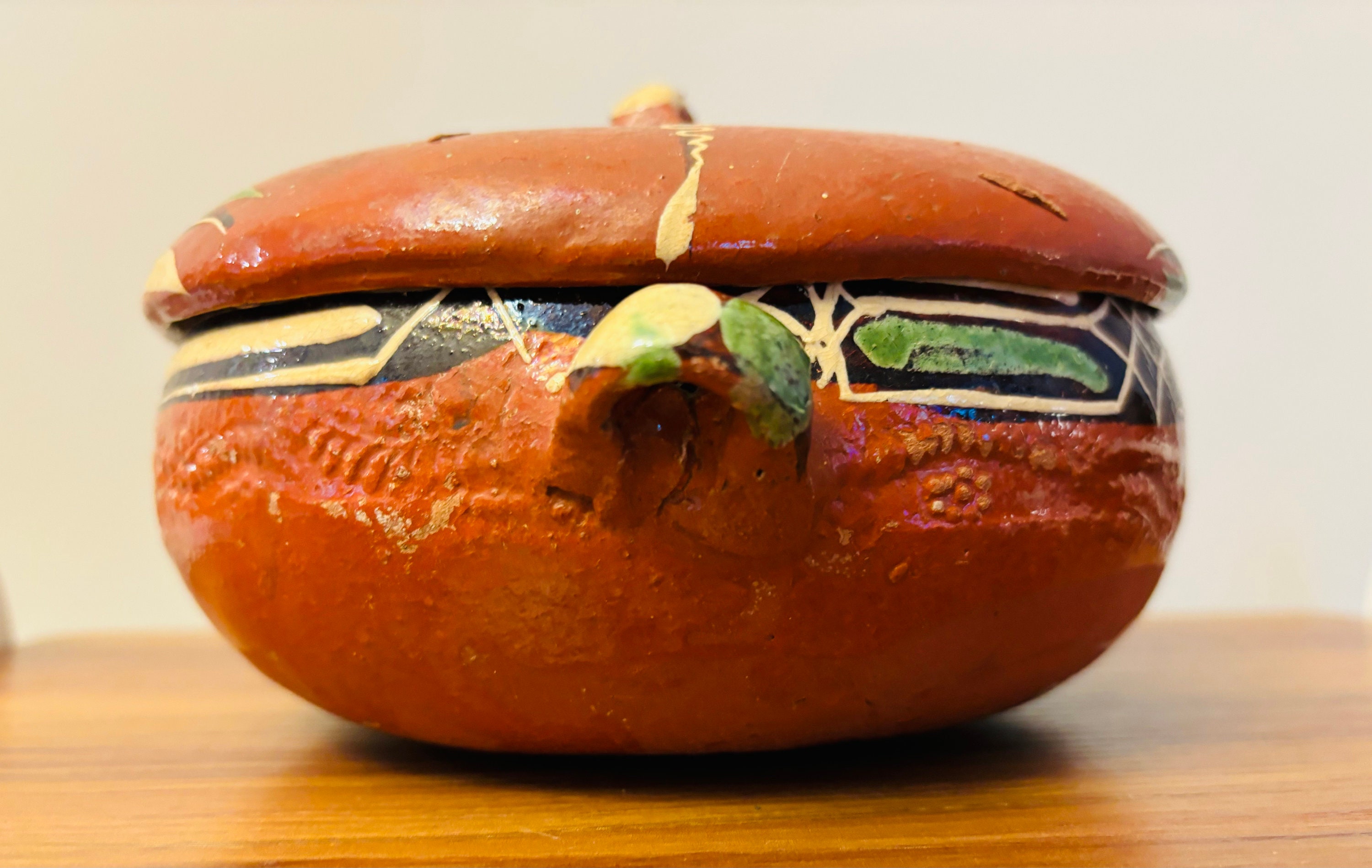 1930s Tlaquepaque Redware Clay Pottery Covered Bowl Mexican Hand ...