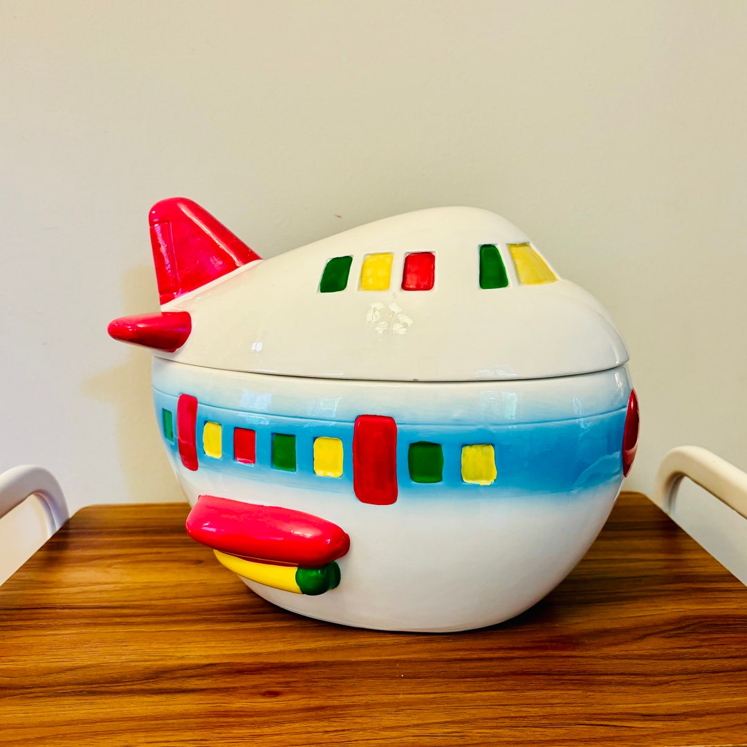 Large Retro 1970s Airplane Organizer Cookie Jar Made in Japan Gift - Etsy