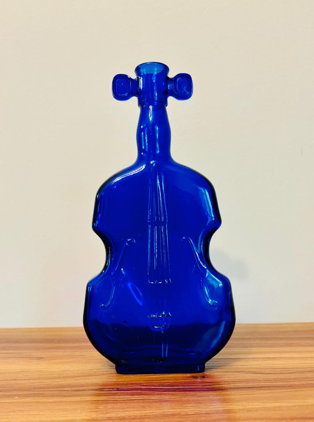 Cobalt Blue Violin-style Glass Vase Unique 8 Inch Bud Vase for Music ...