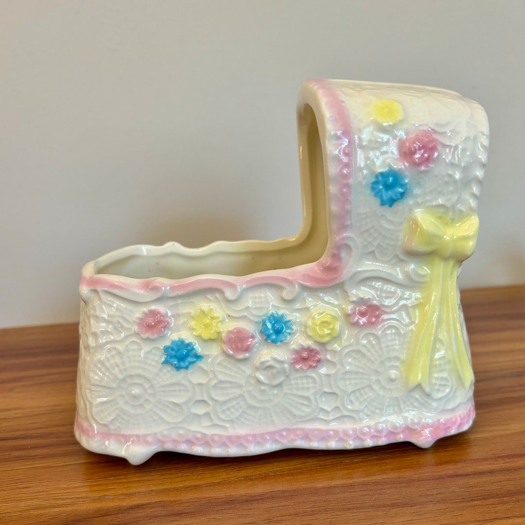 Charming Vintage Bassinet Planter for Unique Succulent or Bonsai ...