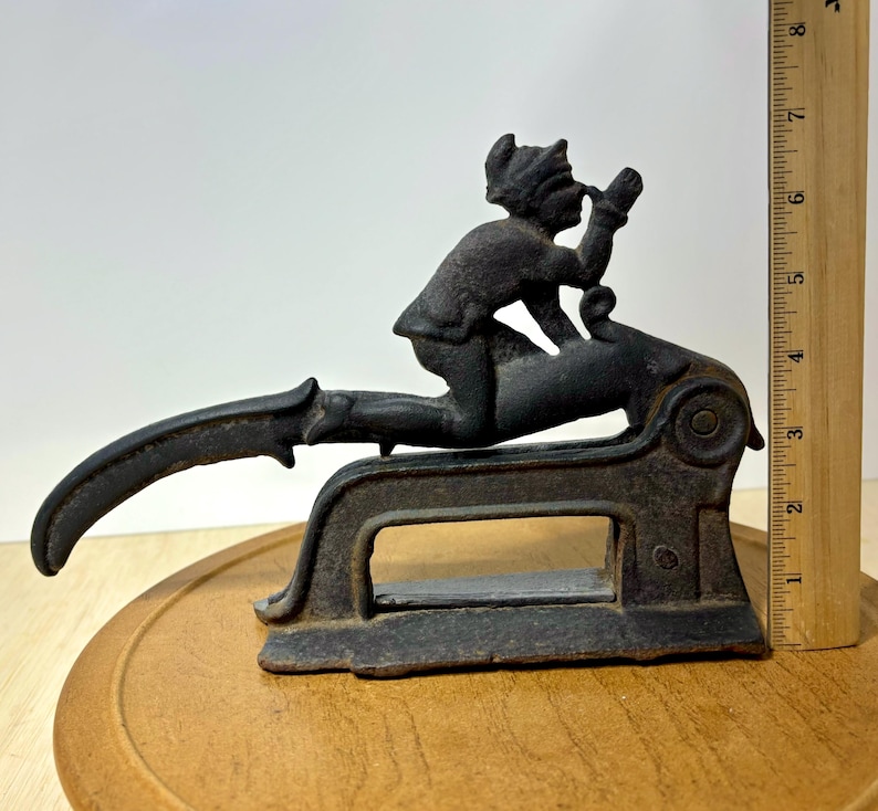 Antique Brighton No 3 Tobacco Cutter: Figural Elf Jester Cast Iron ...