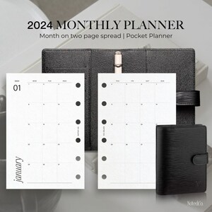 2024 Monthly Calendar Printable for Pocket Planners Dated Inserts for ...