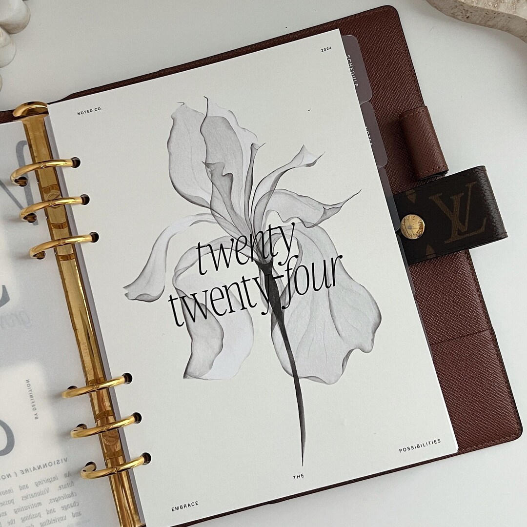 2024 Velvet White Flower Dashboard Minimal Flower Deco Planner ...