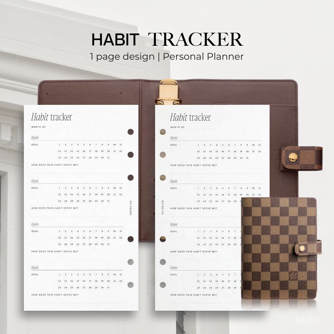Habit Tracker Printable Personal Planner Inserts Filofax Personal Habit ...