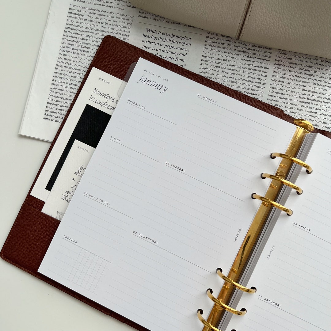 2024 Printed A5 Planner Inserts for Weekly Planning Inserts Dated ...