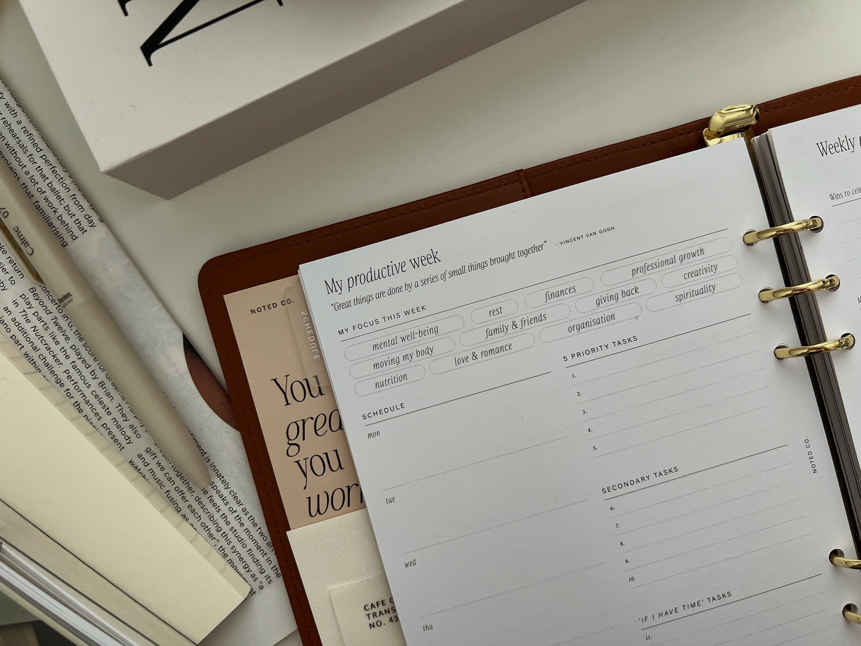 Printable A5 Productivity Planner Inserts for Weekly Planning Inserts ...