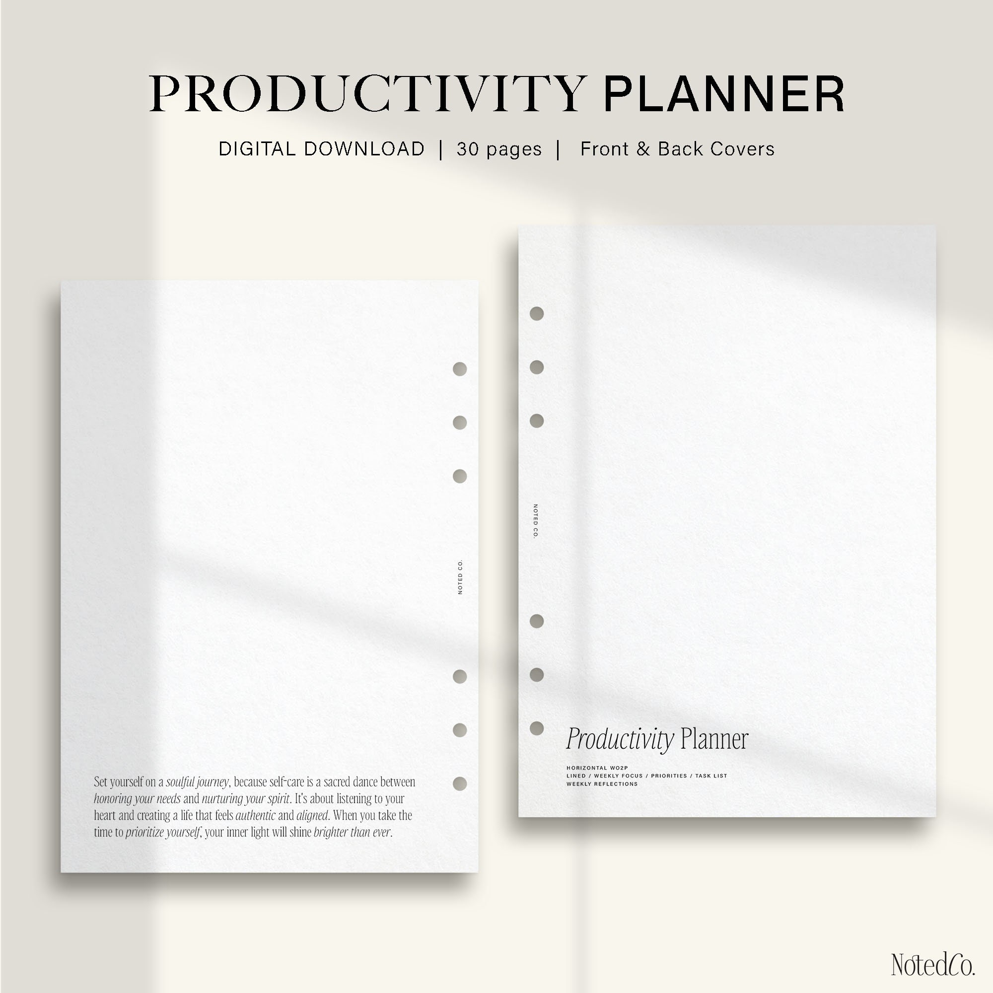 Printable A5 Productivity Planner Inserts for Weekly Planning Inserts ...
