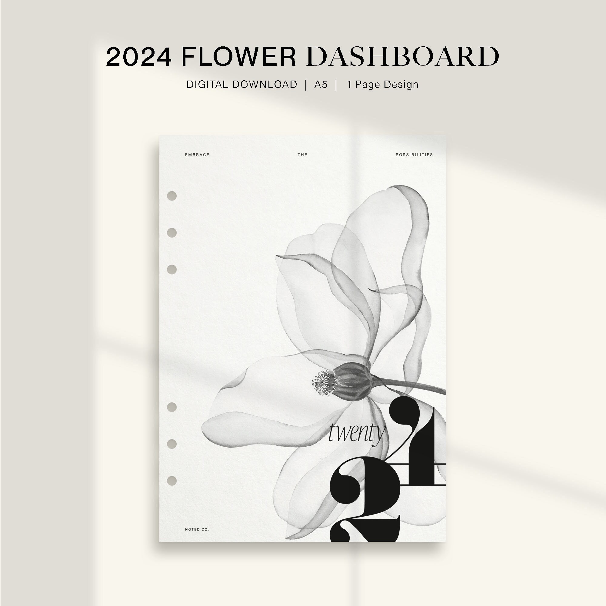 Minimal Flower Dashboard Printable Vellum Dashboard for LV GM Agenda ...