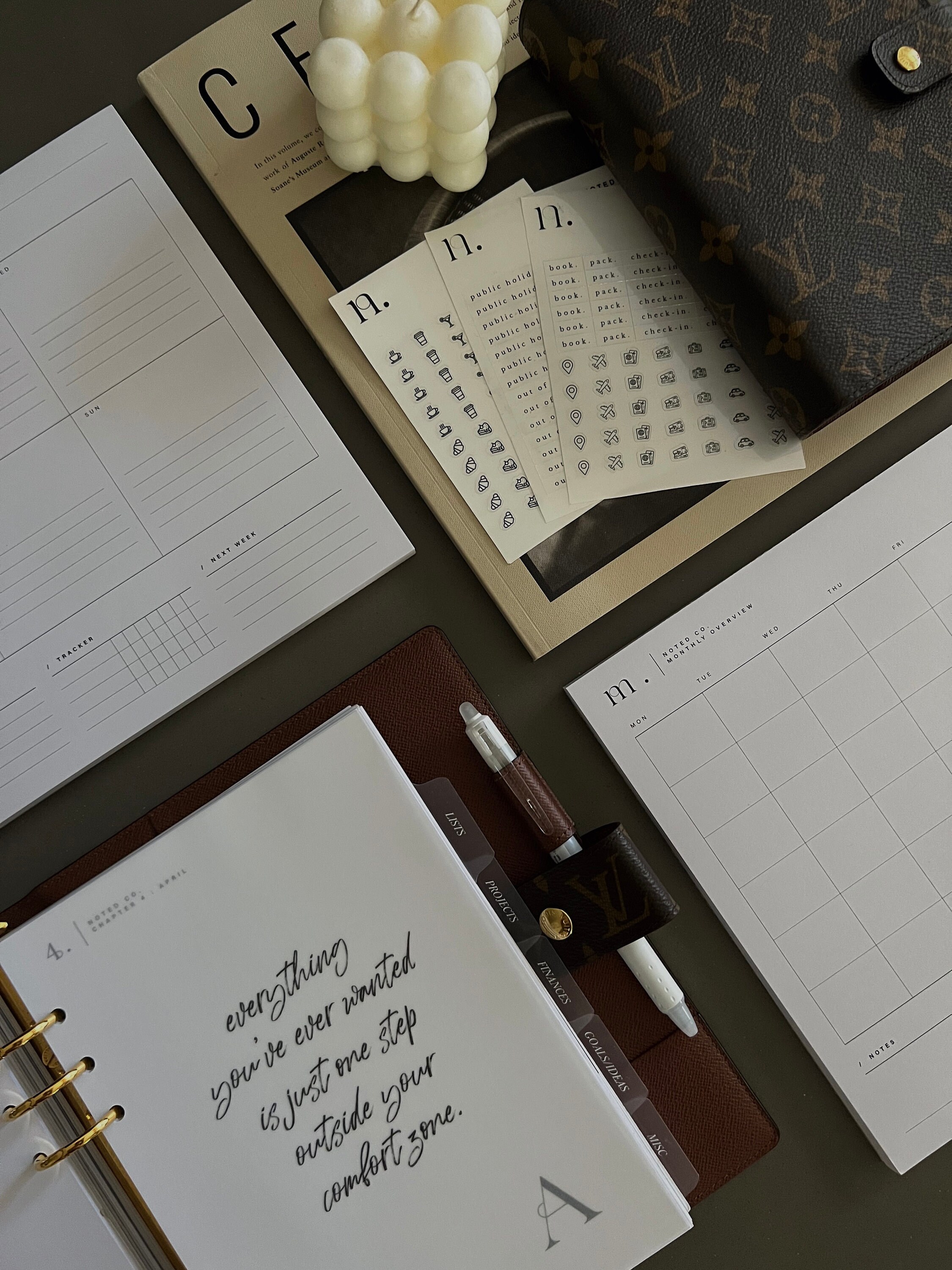 Minimal Handwritten Quote Dashboard Printable Vellum Dashboard for LV ...