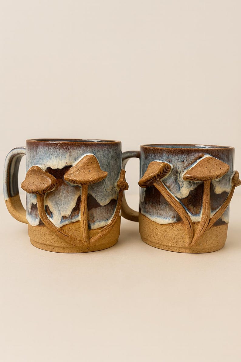 Handmade Ceramic Mushroom Mug - Etsy