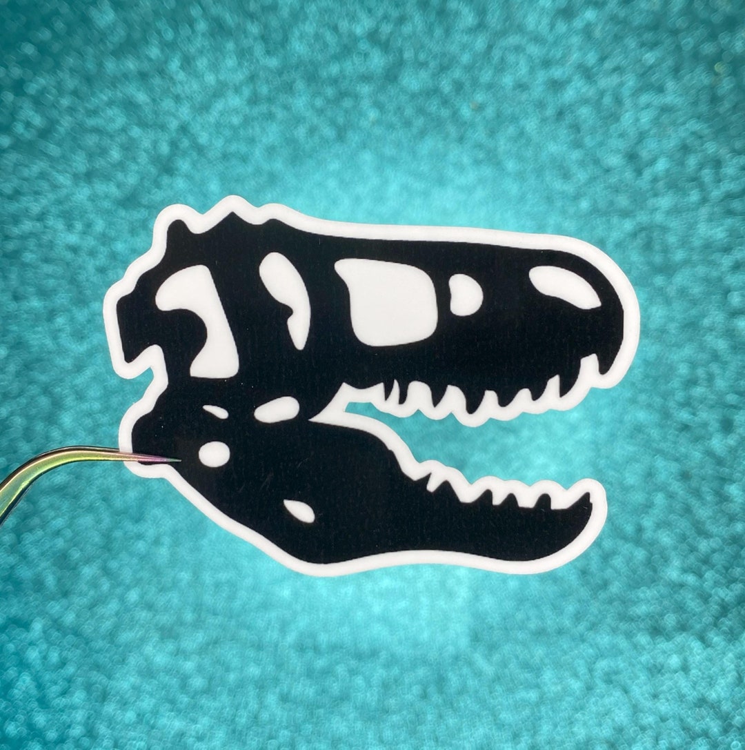 T-rex Head Sticker | Dinosaur Bone Sticker | Waterproof Vinyl Sticker ...