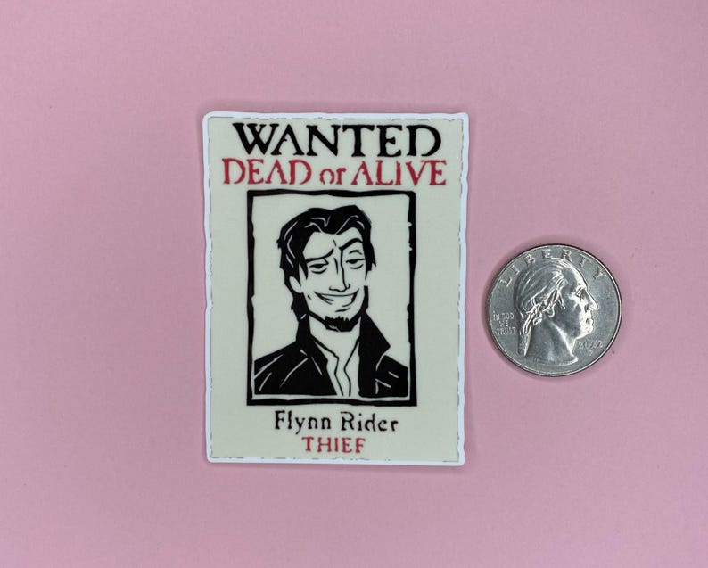 Flynn Rider Wanted Poster Sticker | Tangled | Waterproof Vinyl Sticker ...