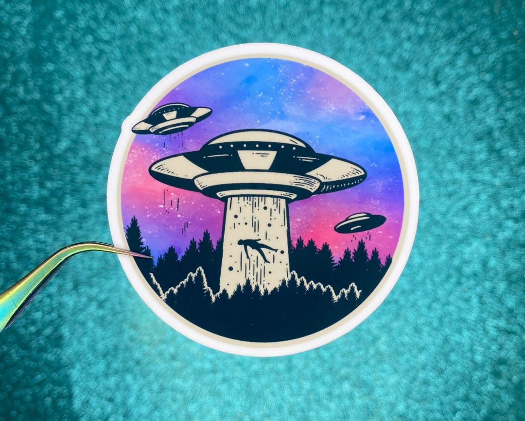 Alien Abduction Sticker | Space | Waterproof Vinyl Sticker - Etsy