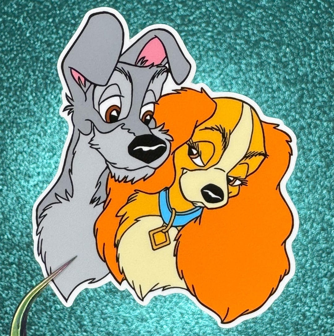 Lady and the Tramp Sticker | Waterproof Vinyl Sticker - Etsy