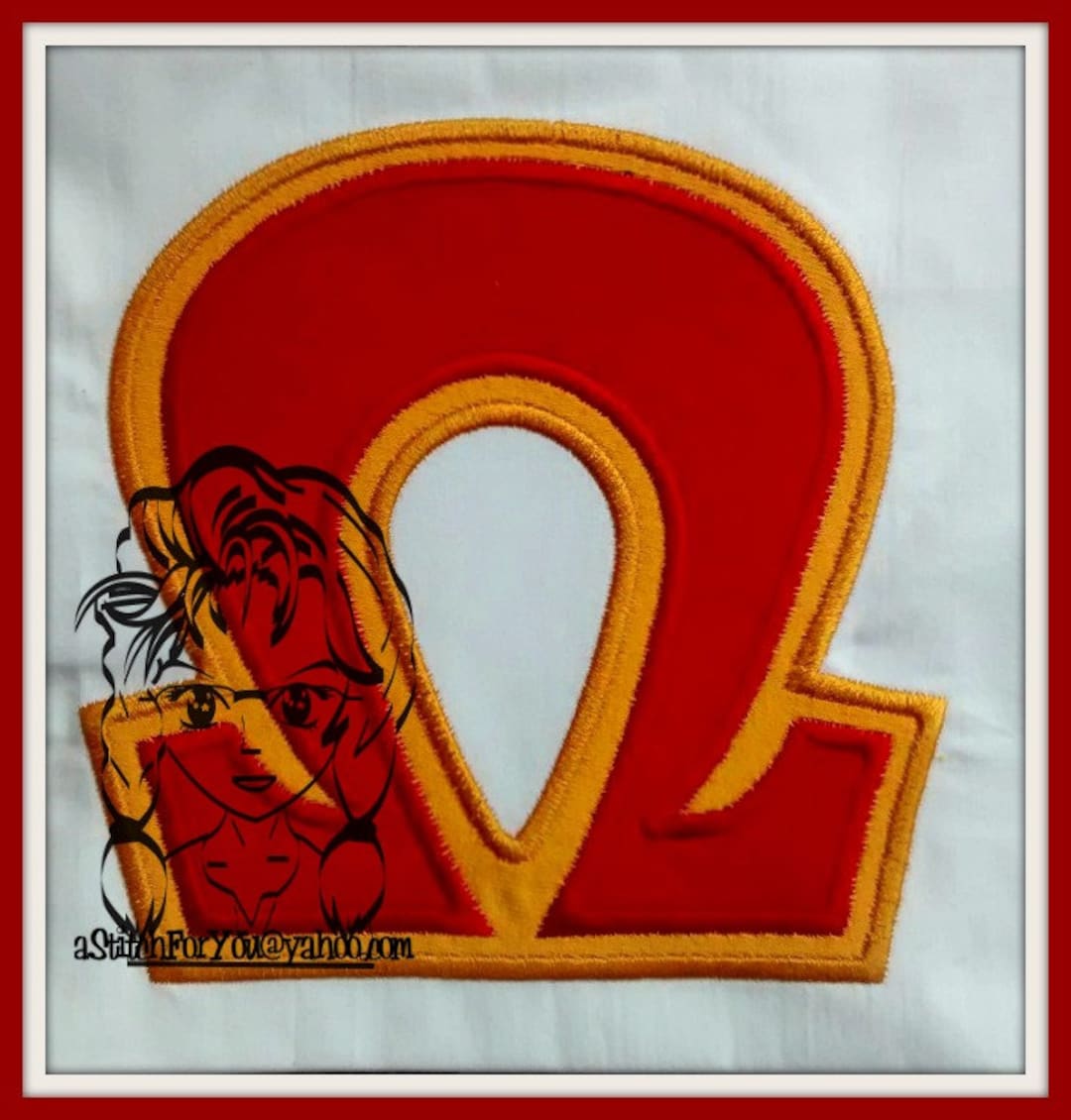 OMEGA Greek Letter Double Applique School College ~ in the Hoop ...