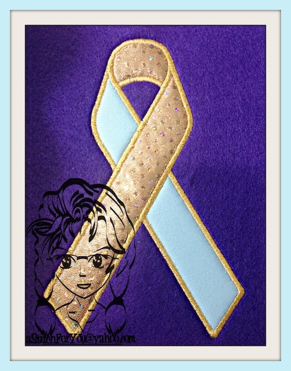 AWARENESS Ribbon 2 Tone Split Applique any Color for Cancer | Etsy