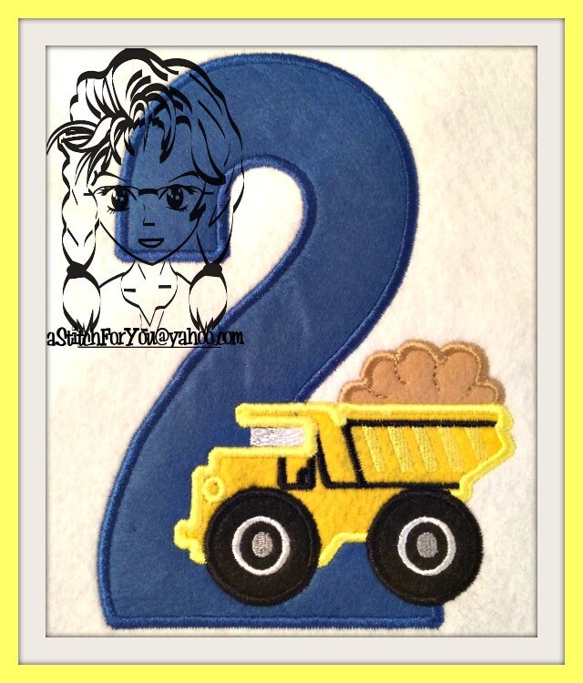 DuMP TruCK NuMBeR Set 0-9 Boy Birthday Applique Instant | Etsy