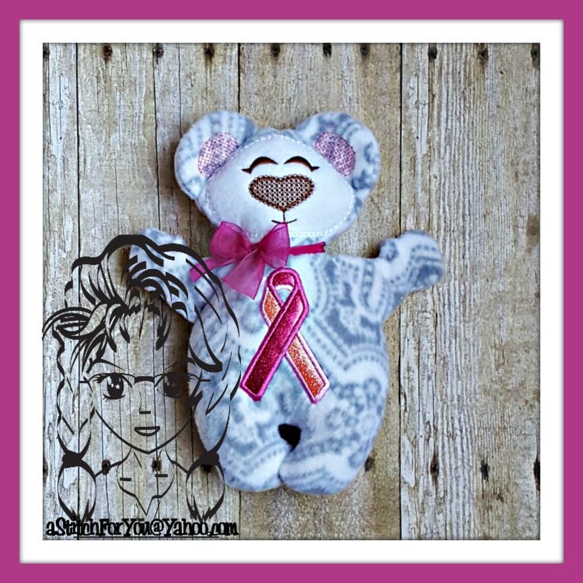 Bear Awareness Cancer Military Applique 3D Plush Softie Toy | Etsy