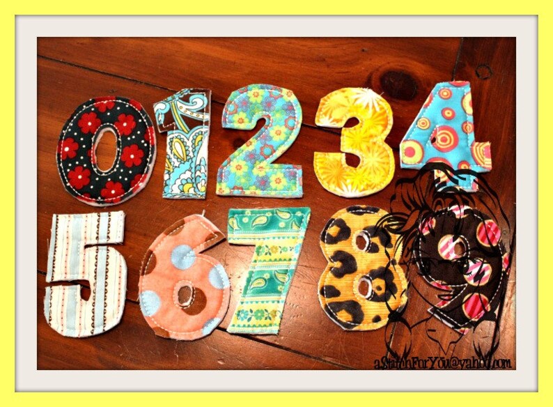 NUMBER Set 0-9 Chalk PLAIN Learning School in the Hoop - Etsy