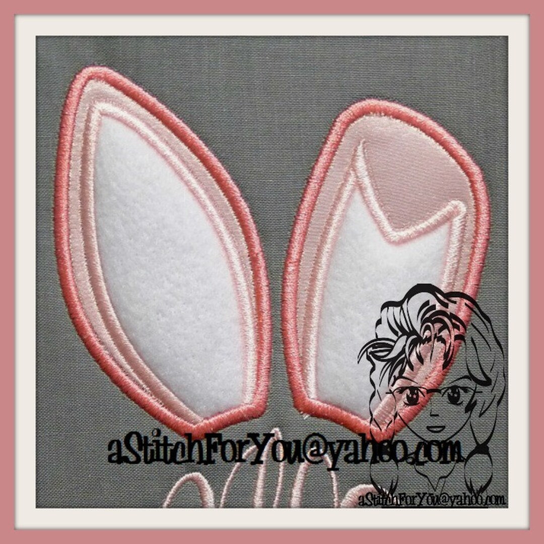 Easter BUNNY Ears Applique - Monogram Add on Easter ~ Instant Download ...