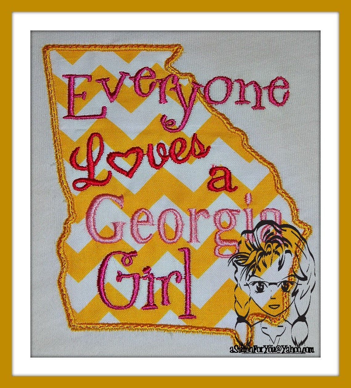 GEORGIA State Applique, Everyone Loves a Georgia Girl ~ in the Hoop ...
