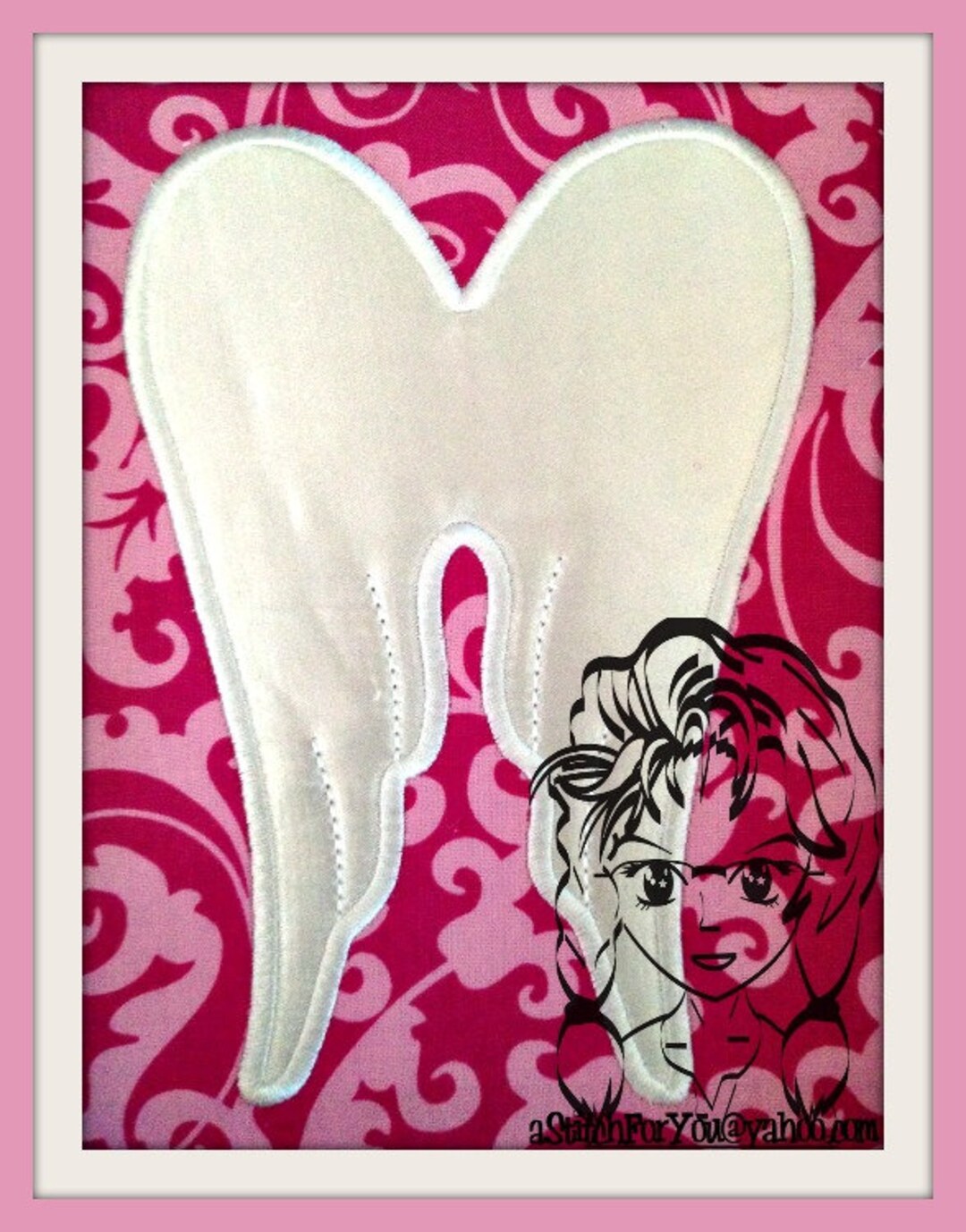 Angel Wings Applique & Split in Memory of Design ~ Instant Download ...