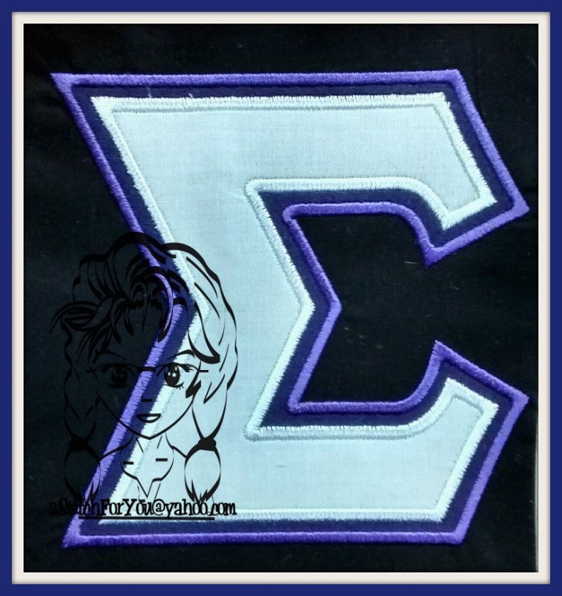 SIGMA Greek Letter Double Applique School College ~ Instant Download ...