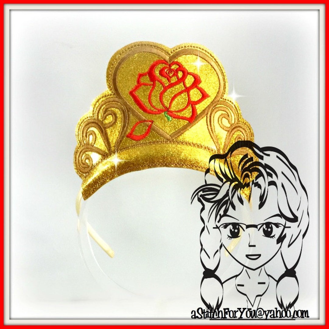 ROSE Princess Crown ~ in the Hoop ~ Instant Download Design by Carrie ...