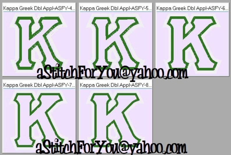KAPPA Greek Letter Double Applique School College ~ Instant Download ...