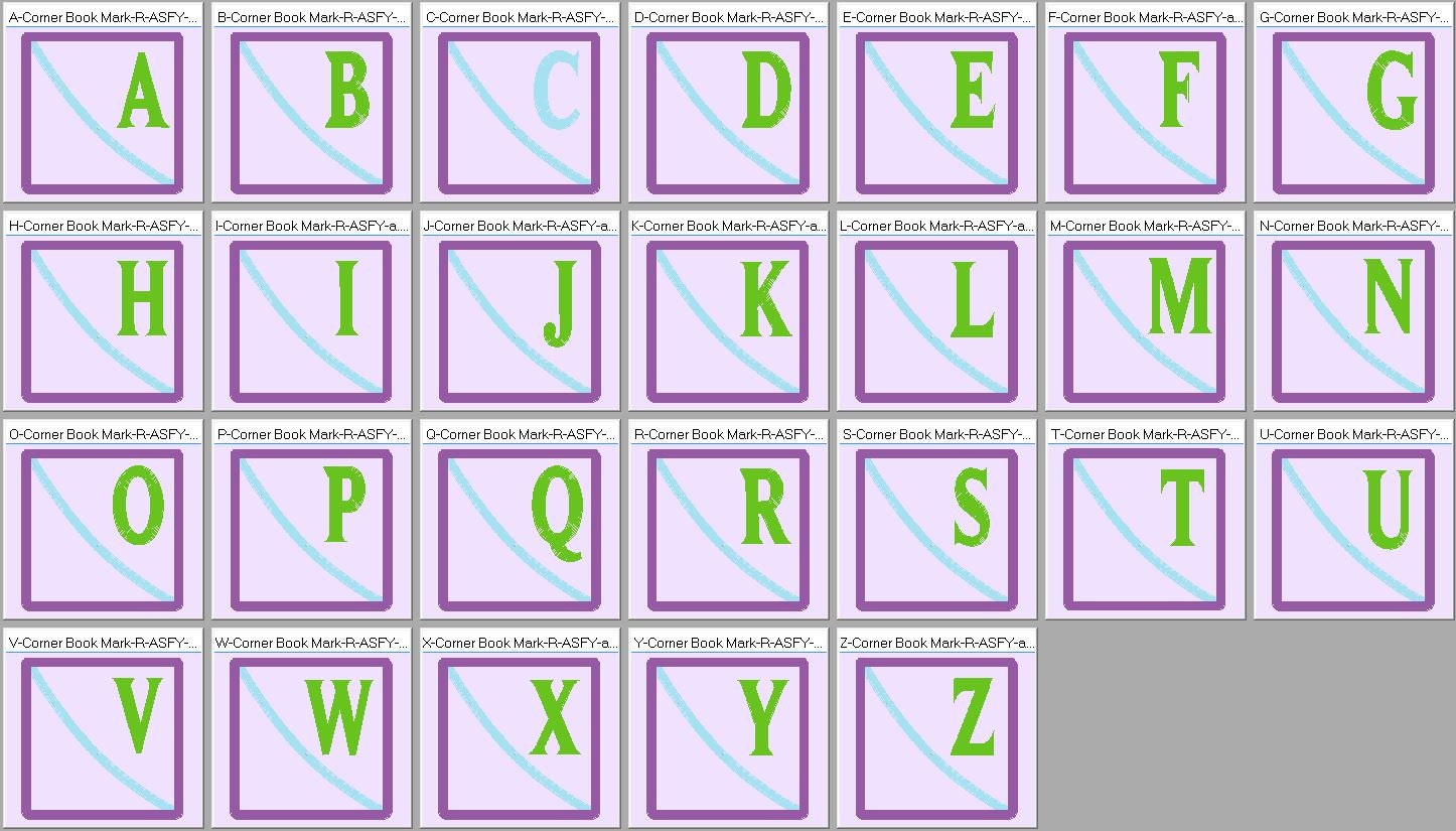 BOOKMARK Corner abc Alphabet Set in the Hoop | Etsy