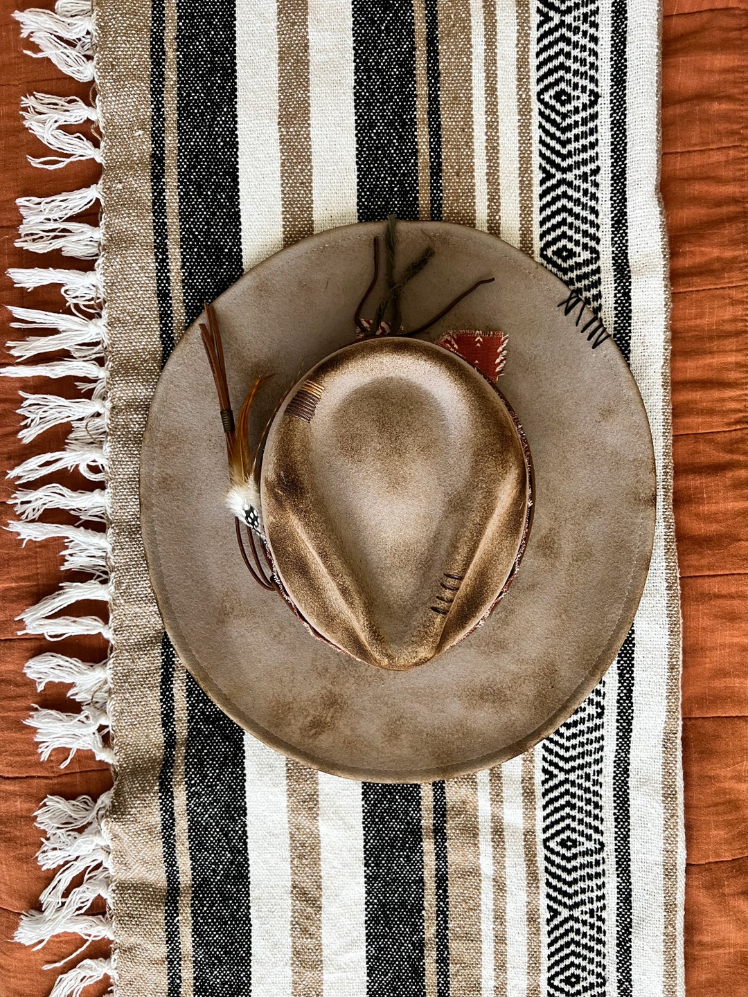 Distressed Western Hat - Etsy