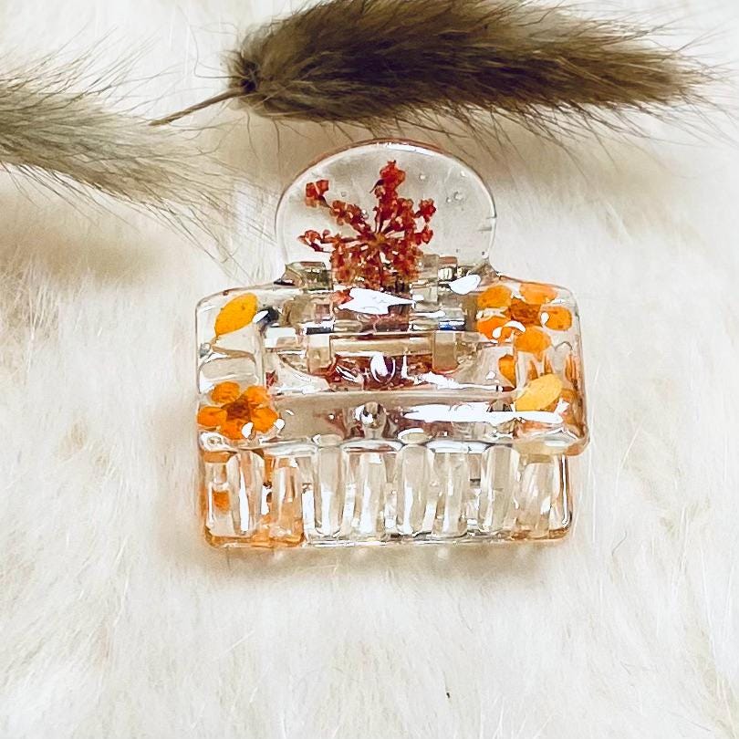 Real Dried Flower Resin Hair Claw Clip: Unique Hair Accessory - Etsy