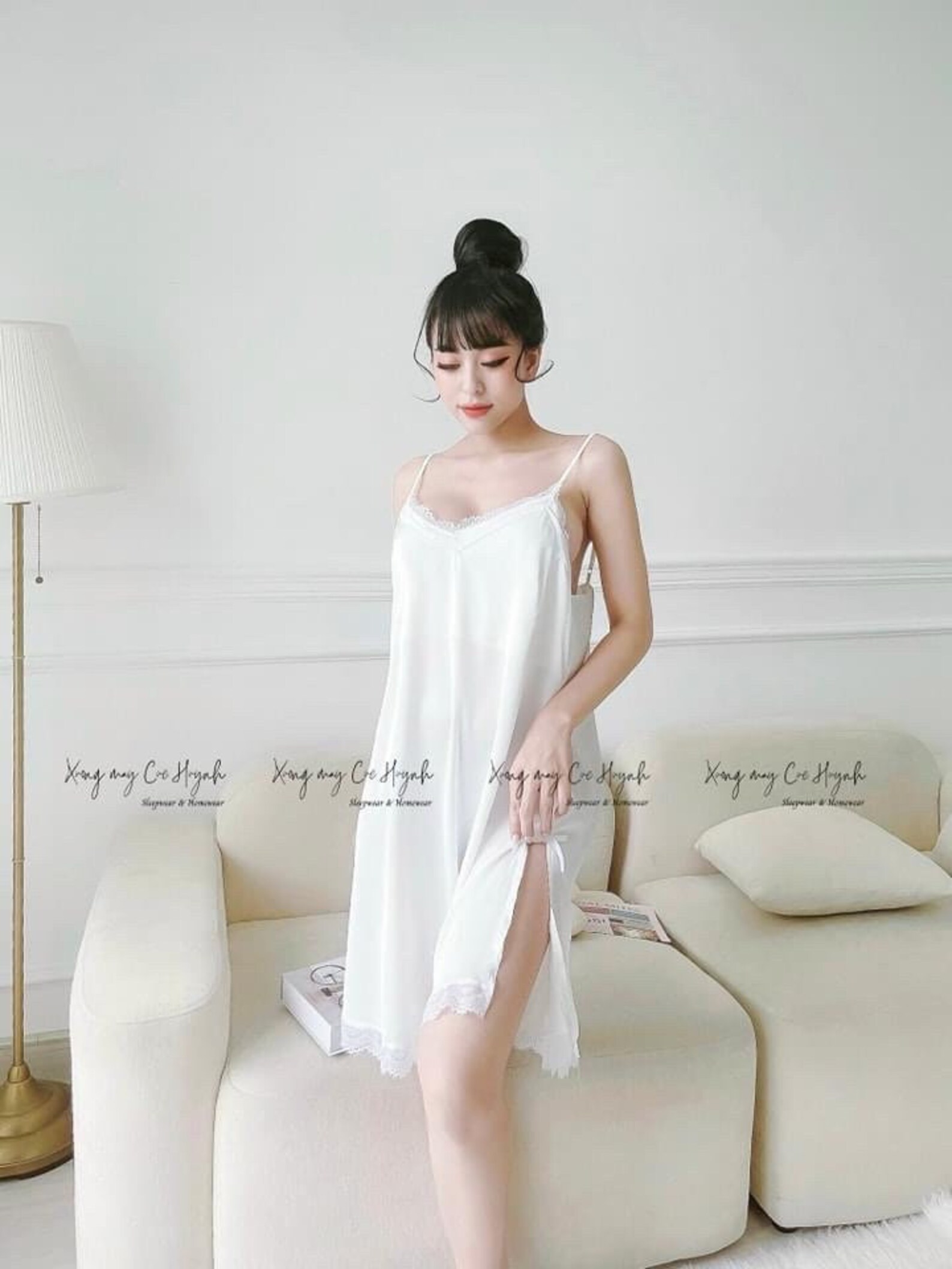 White Satin Sleeping Dress - Etsy
